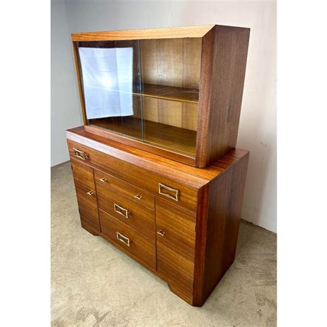 Mid Century Deco Modern Mahogany Buffet China Cabinet Restored Chairish