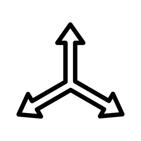 3 Arrow Way Icon Black And White Sign 47846892 Vector Art At Vecteezy