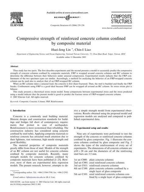 Pdf Compressive Strength Of Reinforced Concrete Column Confined By Composite Material