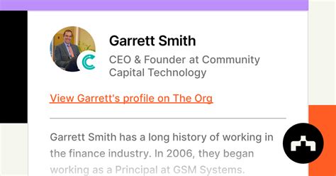 Garrett Smith Ceo And Founder At Community Capital Technology The Org