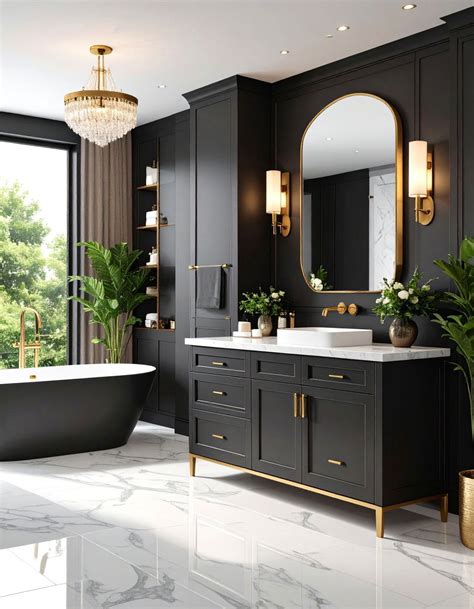 24 Bathroom With Black Cabinets Ideas For Stylish Bath Too Much Time