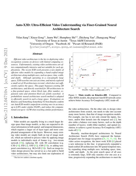 Pdf Auto X3d Ultra Efficient Video Understanding Via Finer Grained Neural Architecture Search