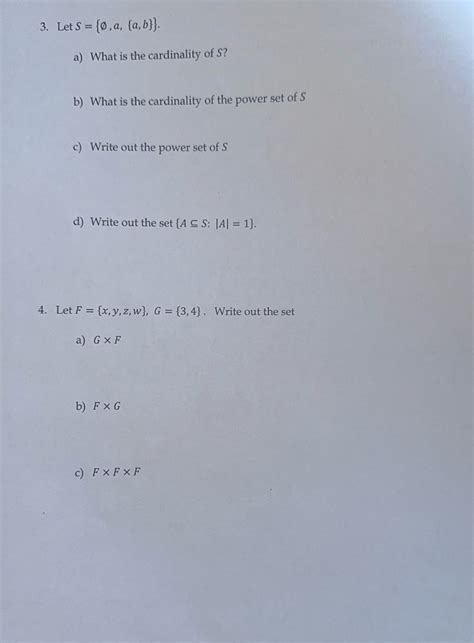 Solved Let S Oa Ab A ﻿what Is The Cardinality Of