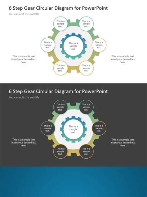 7666 01 6 Step Gear Circular Diagram For Powerpoint 16x9 Pdf