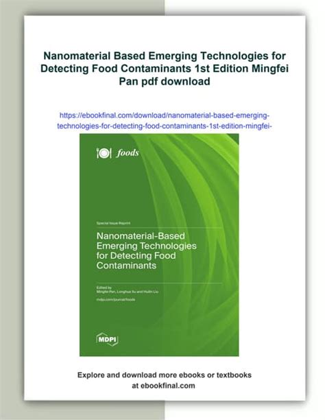 Nanomaterial Based Emerging Technologies For Detecting Food Contaminants 1st Edition Mingfei Pan