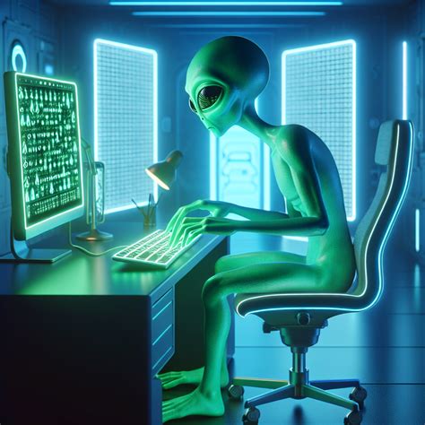 Alien Typing On A Computer Blank Template Imgflip