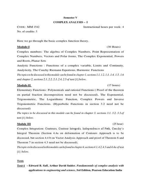 Complex Analysis I Ii 2018 Admn Pdf Complex Number Complex Analysis