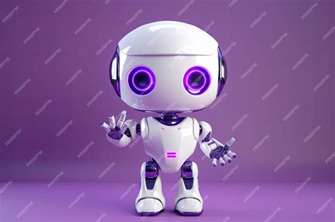 Premium Photo Hello Screen And Cute Robot With Raised Isolated On A