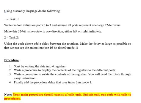 Using Assembly Language Do The Following 1 Task 1