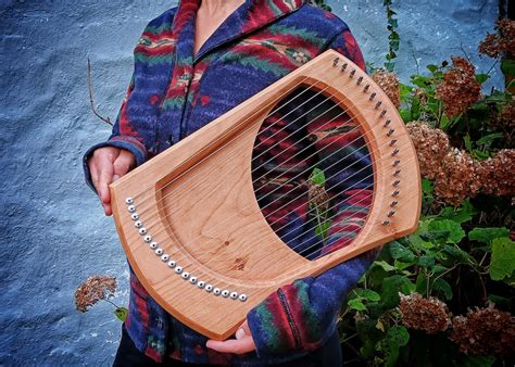 19 String Lyre American Cherry Etsy