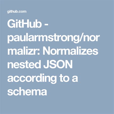 Github Paularmstrongnormalizr Normalizes Nested Json According To A Schema Github Development