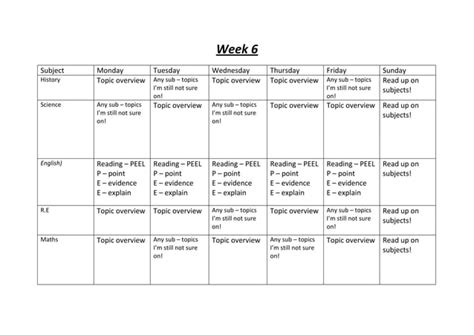 6 Week Revision Plan Ppt 6 Week Revision Plan Ppt