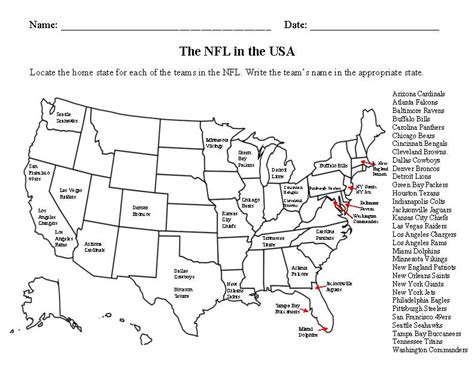 Football Nfl Geography Us States Classful