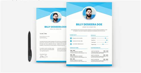 Синий Резюме и резюме Графические шаблоны Envato Elements