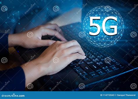 5g 4g Press Enter Button On The Computer Communication Network World Map Send Message Connect