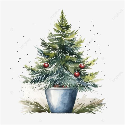 메리 크리스마스 소나무가 있는 현대적인 엽서 드리프트 선물이 담긴 냄비에 산과 크리스마스 트리 Png 일러스트 및 이미지 에 대한 무료 다운로드 Pngtree