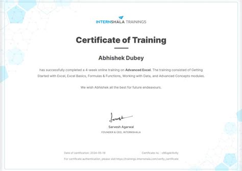 Abhishek Dubey On Linkedin Internshala Advancedexceltraining Professionaldevelopment