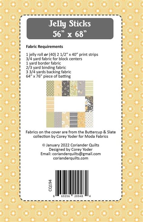Jelly Sticks Quilt Pattern By Coriander Quiltscorey Yoder Jelly Sticks