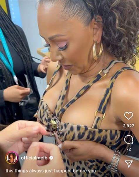 Mel B Suffers An Unfortunate Wardrobe Malfunction And Needs Her Boobs