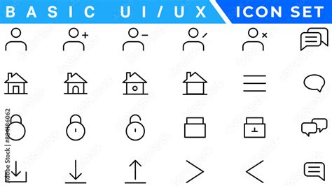 User Interface Icons Collection Basic Ui Ux Icon Set Set Icon Of User