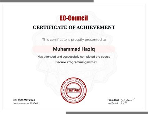 Muhammad Haziq Bin Azmi On Linkedin Secure Programming With C