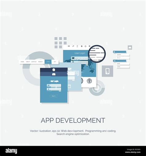 Vector Illustration Flat Computing Background Programming Coding Web Development And Search