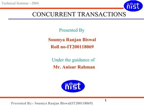 Concurrent Transactions Ppt