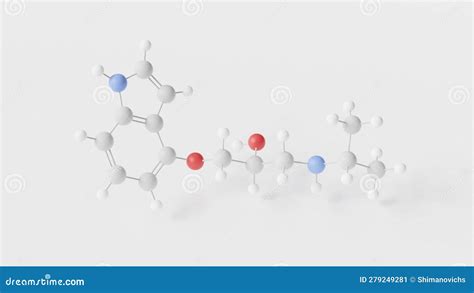 Pindolol Molecule Nonselective Beta Blocker Molecular Structure Isolated 3d Model Van Der