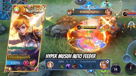 AGGRESSIVE FANNY ROTATION HYPER MUSUH AUTO FEEDER | TUTORIAL ROTASI FANNY - MLBB - YouTube
