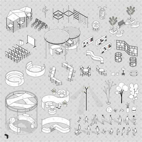 Axonometric Sketch Community Courtyard Toffu Co