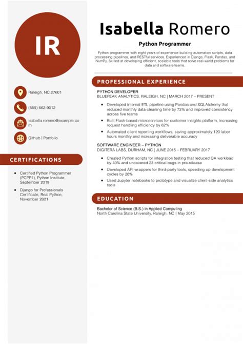 20 Best Programmer Resume Examples And Templates For 2025