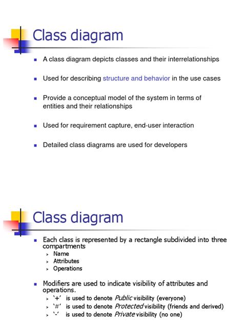 Class Diagram Structure And Behavior Pdf Inheritance Object Oriented Programming Class
