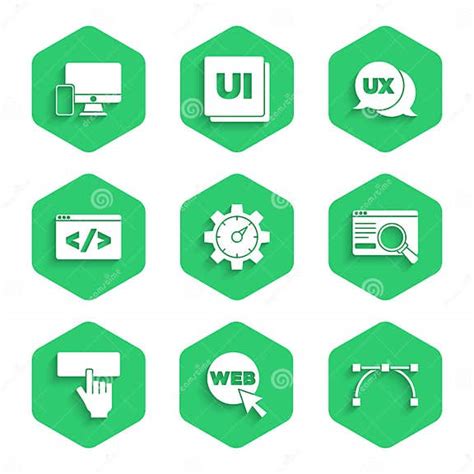 Set Website Statistic And Graphic Design Bezier Curve Ui Or Ux