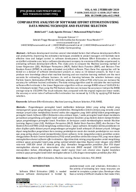 Pdf Comparative Analysis Of Software Effort Estimation Using Data