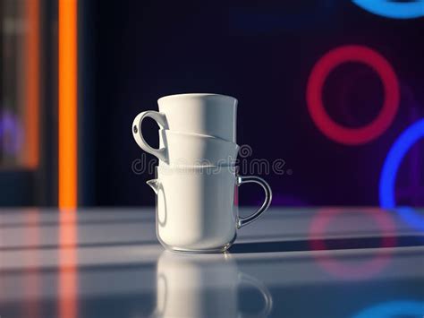 A Luxurious Stackable Mug Set Elegant Glass Mugs With Soft Shadows And