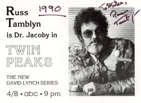 Russ Tamblyn Is Dr Jacoby In Twin Peaks Autographed Card Twin Peaks Blog