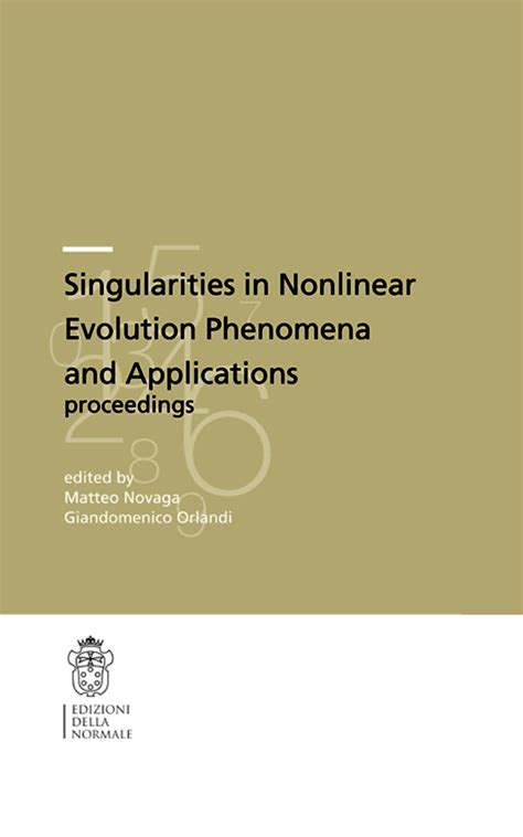 Singularities In Nonlinear Evolution Phenomena And Applications Edizioni Della Normale