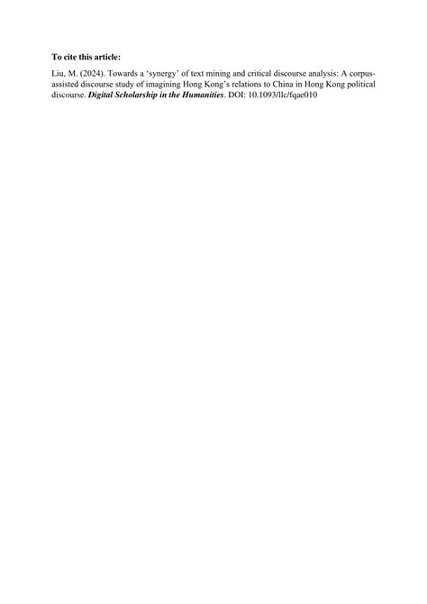 pdf towards a synergy of text mining and critical discourse