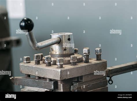 Old Lathe For Metal Processing Type Of Metal Machine Parts In Lathe