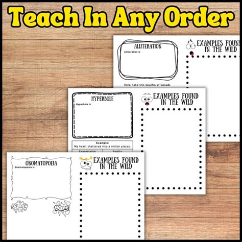 Figurative Language Notes Booklet Print And Digital Graphic Organizer Worksheets
