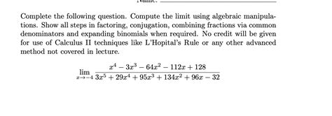 Solved Complete The Following Question Compute The Limit Chegg Com