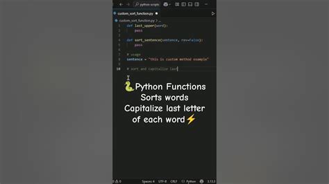 Python Custom Function Sort Words And Capitalize Last Letter Pythonforbeginners