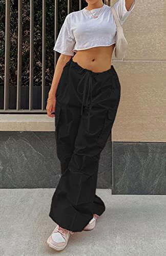 Feoya Y2k Pantalon Cargo Baggy Avec Cordon De Serrage Pour Femme
