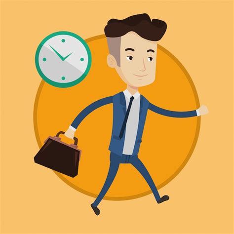 Premium Vector Businessman Running On Clock