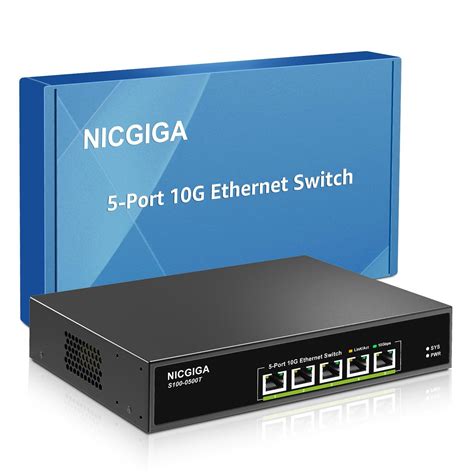 5 Port 10g Unmanaged Ethernet Switch Auto Negotiation Nicgiga
