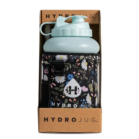 Hydrojug Floral 73oz Jug And Sleeve Features Leakproof Carry Handle