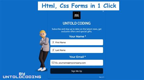 HTML CSS Forms In Click HTML CSS Forms Without Coding Untold Coding YouTube