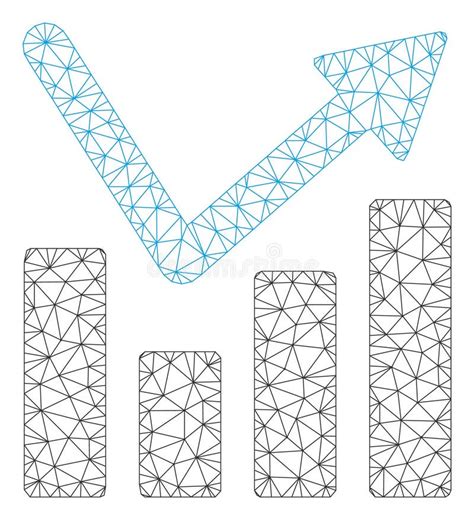 Bar Chart Trend Vector Mesh Wire Frame Model Stock Vector Illustration Of Collage Linear