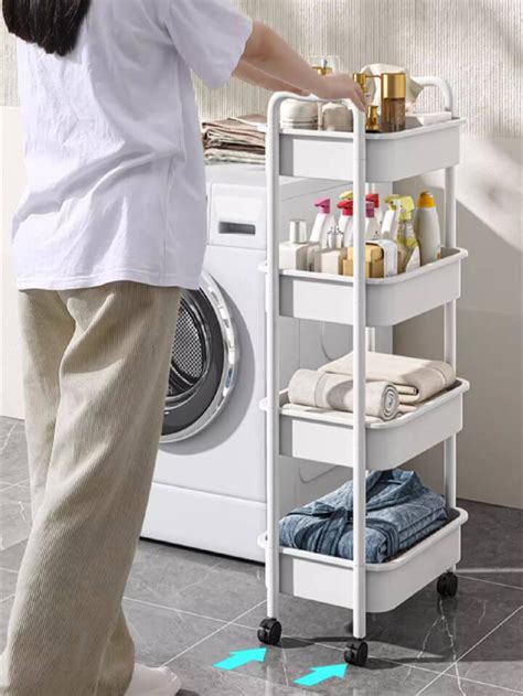 ᐉ Полиця на коліщатках пластмасова 4 яруси Білий • Краща ціна в Києві Україні • Купити в Епіцентр