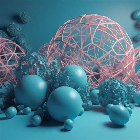 Abstract 3d Geometric Shapes Background Trendy Dynamic Volumetric Design Generative Ai Stock